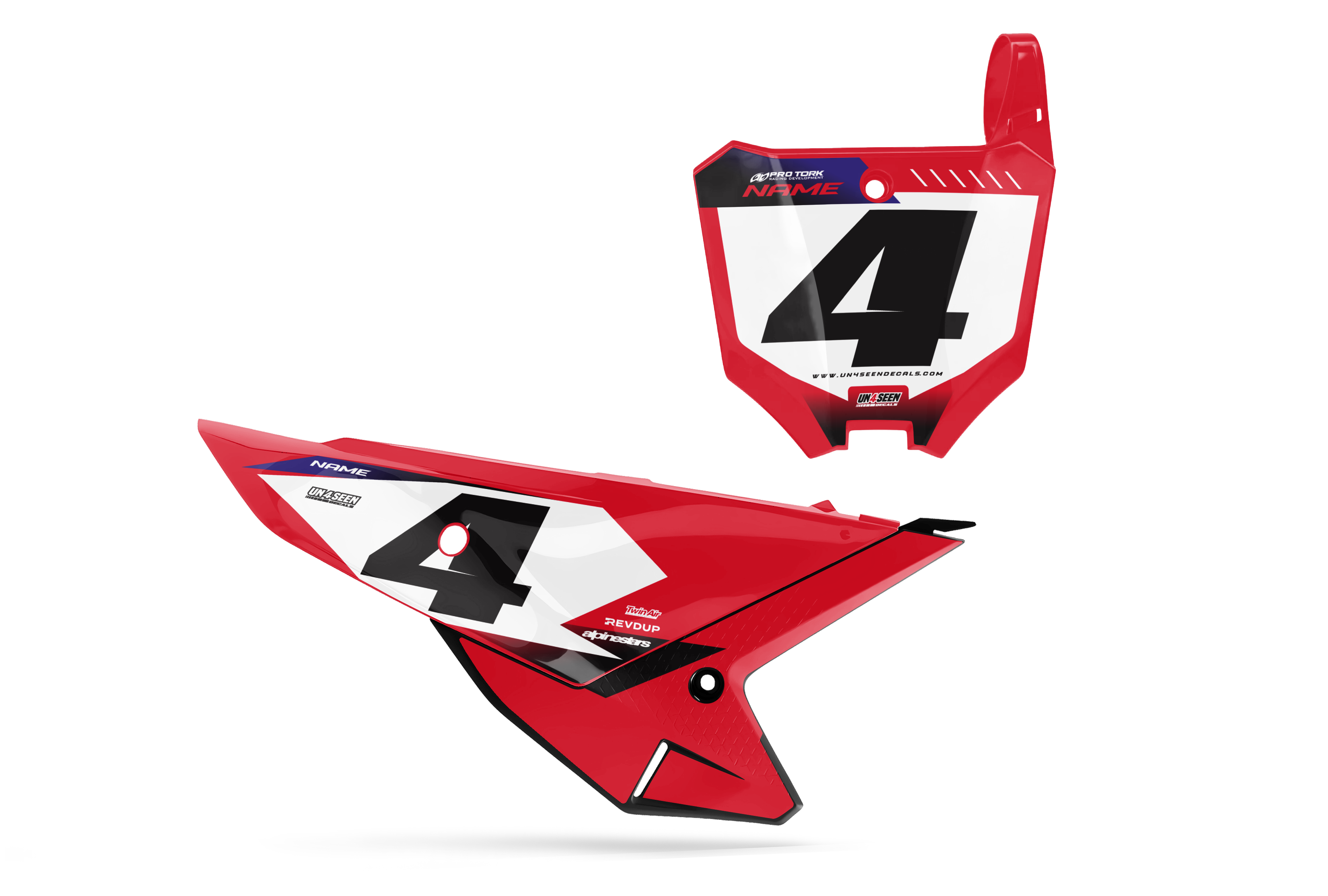 Honda Number Background Decals - Moco New Zealand