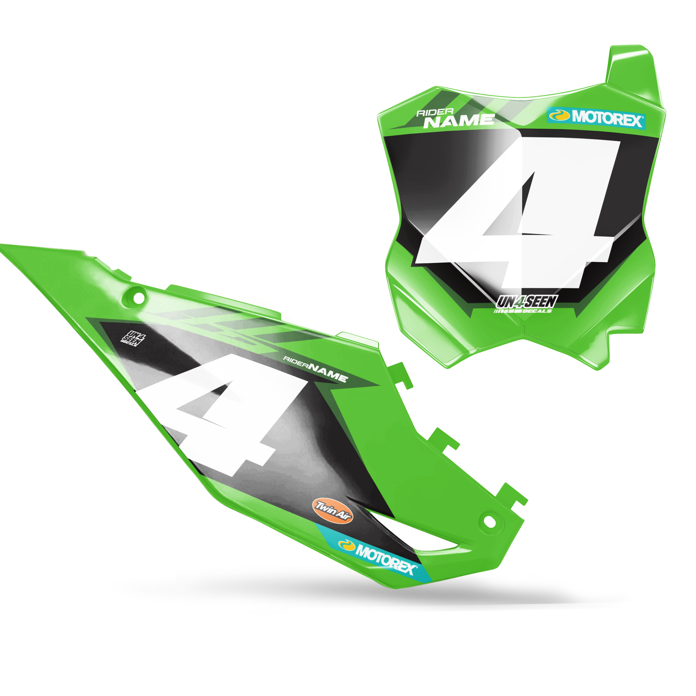 Kawasaki Number Background Decals - Extra New Zealand