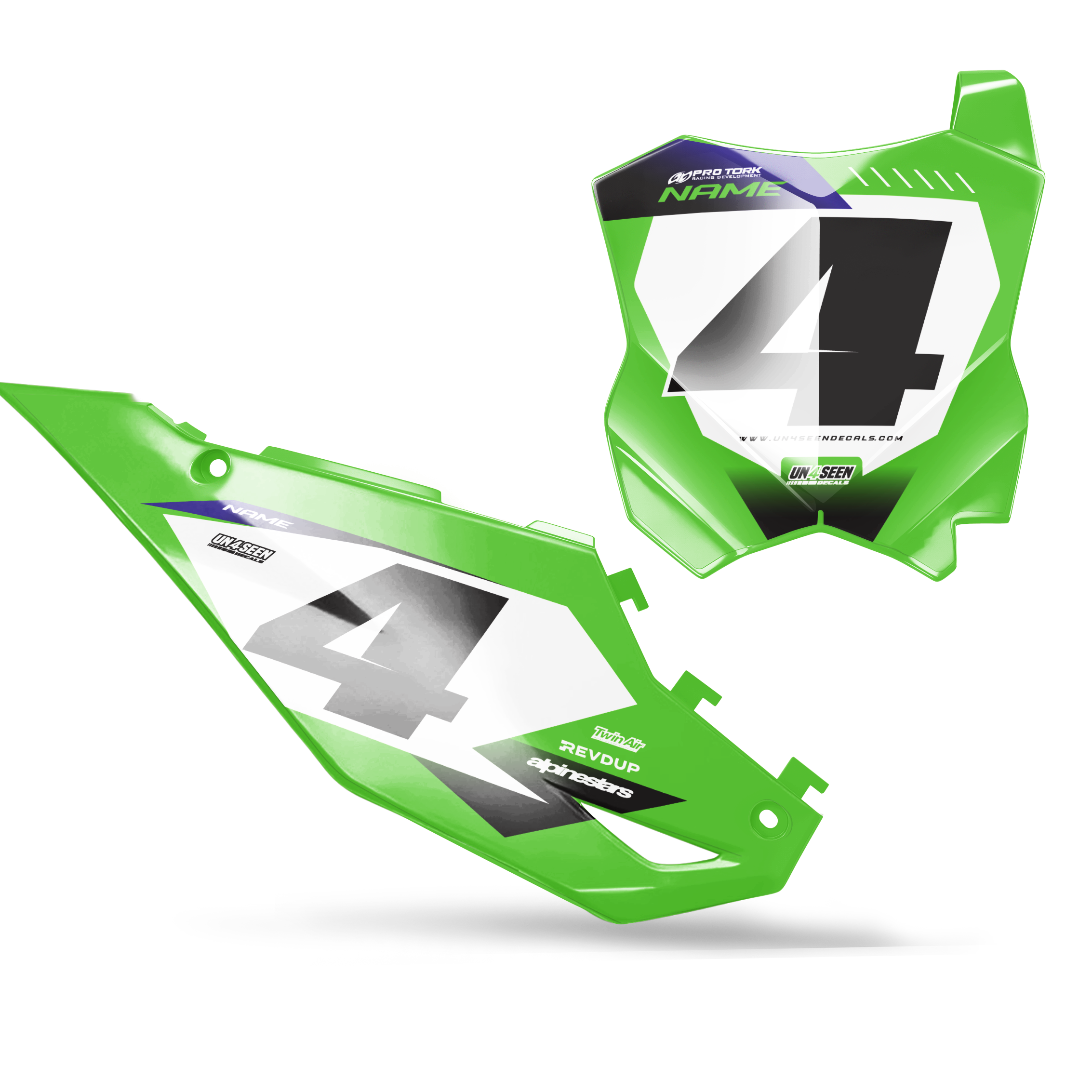 Kawasaki Number Background Decals - Moco New Zealand