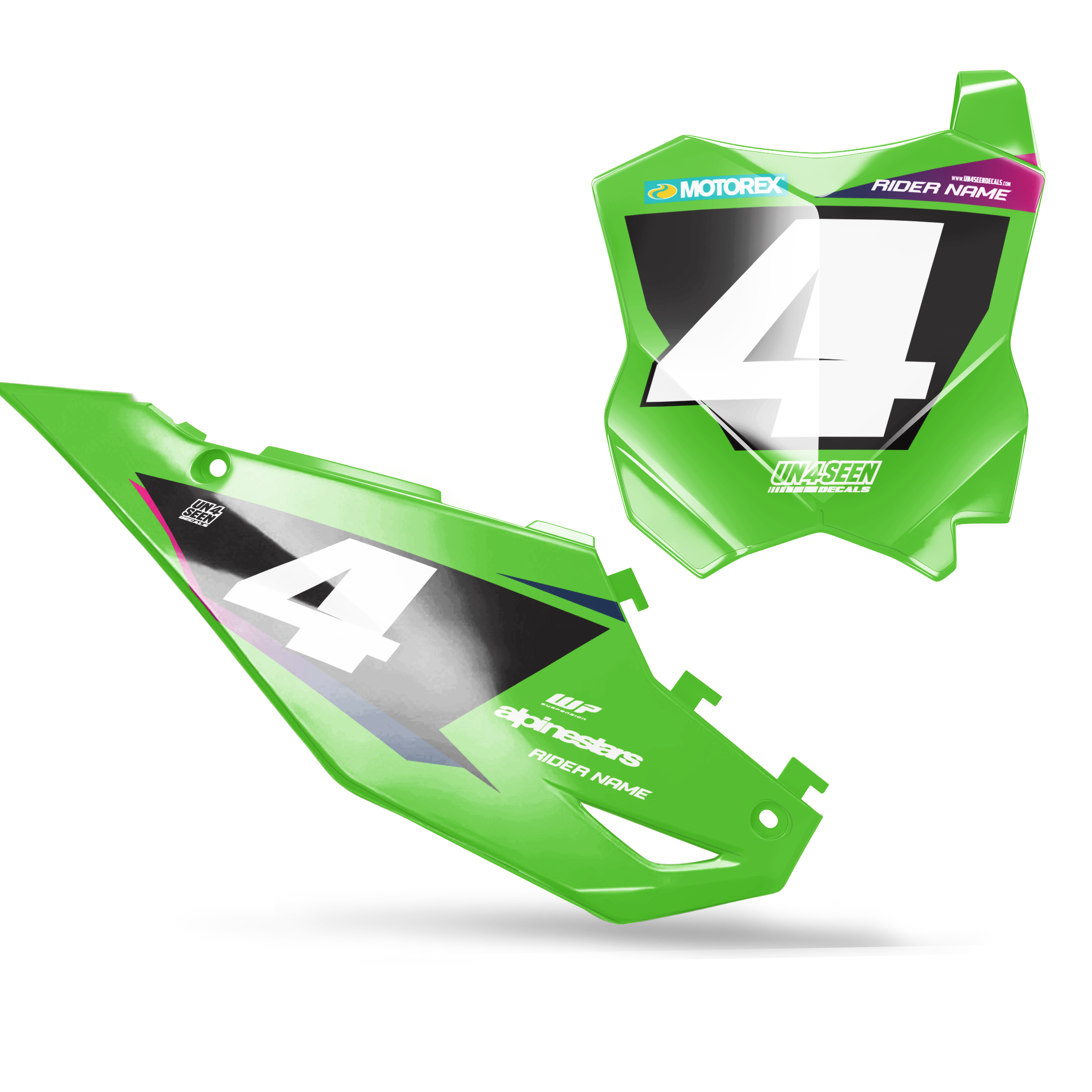 Kawasaki Number Background Decals - R11 New Zealand