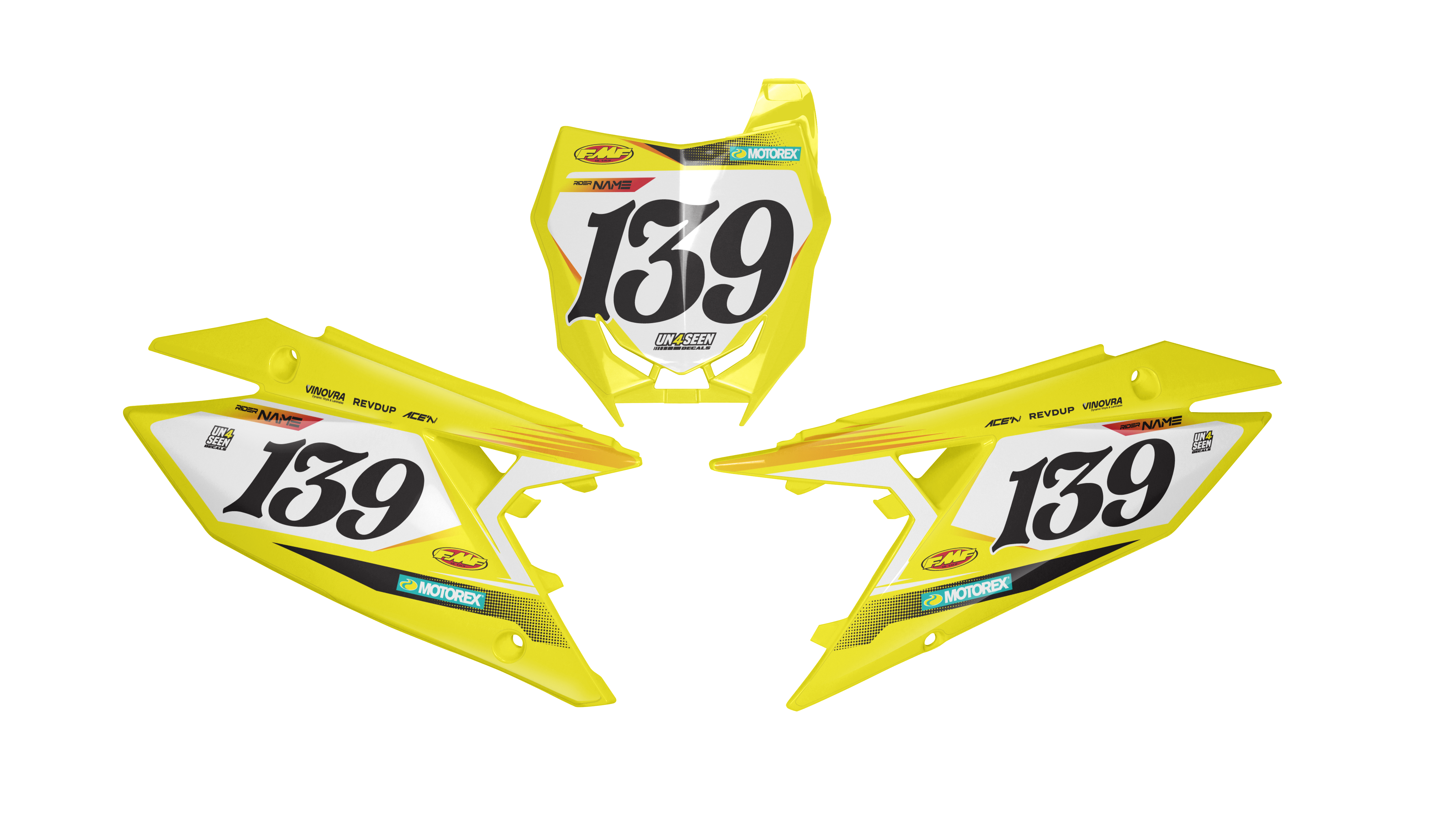 Suzuki Number Background Decals - Curld New Zealand