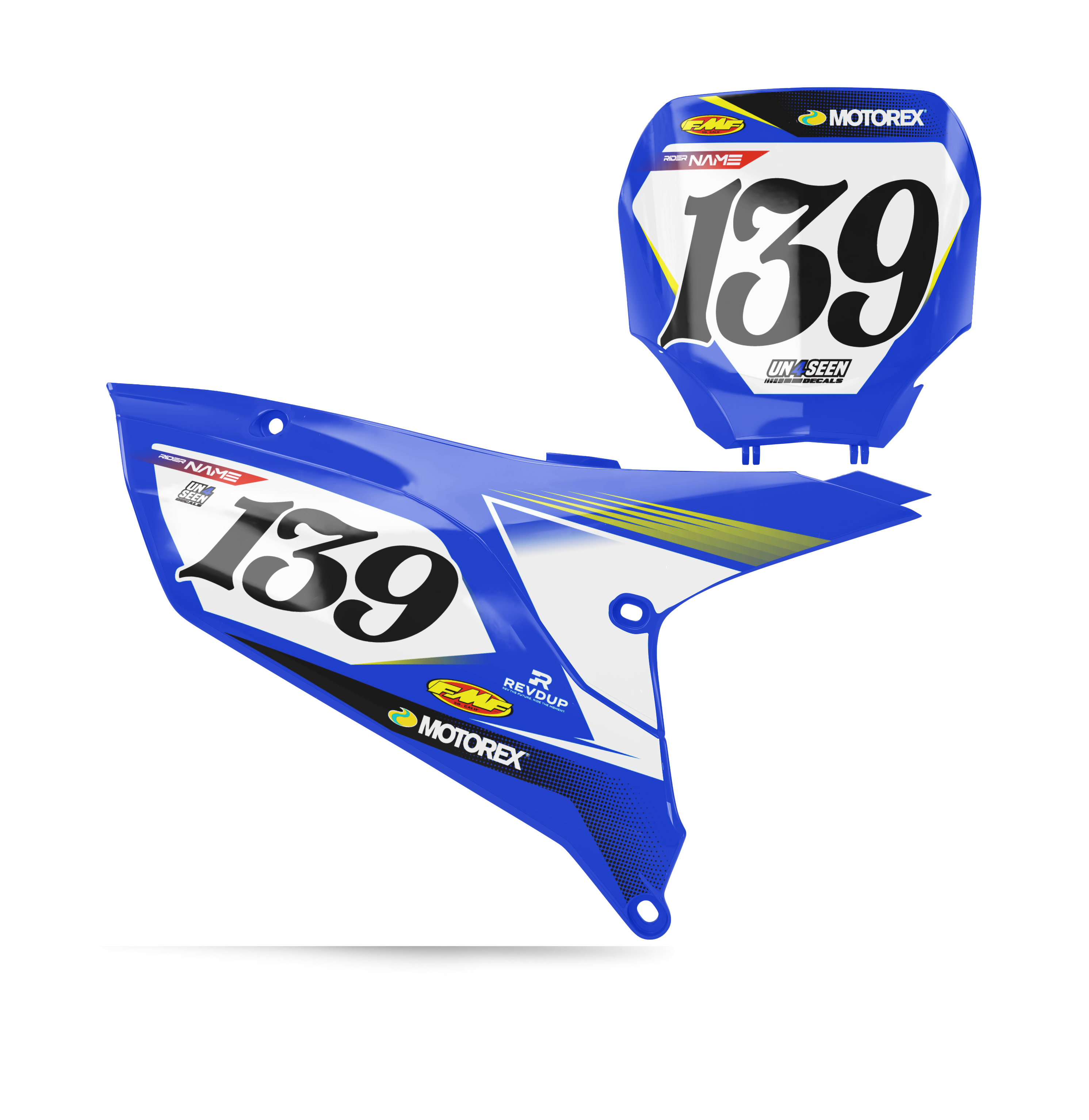 Yamaha Number Background Decals - Curld New Zealand